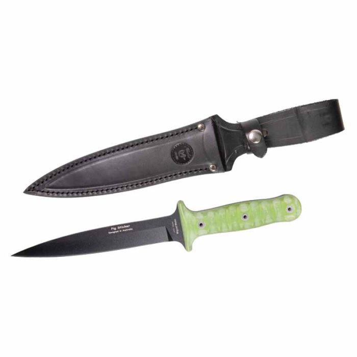 Hunting Pig Sticker Knife 20cm Green Micarta Handle | LAWGEAR